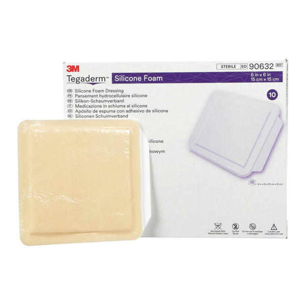 3M™ Tegaderm™ Silicone Foam Dressing, 6-1/2 x 6-1/2 Inch Heel / Contour 3M™ Tegaderm™ Solventum ...
