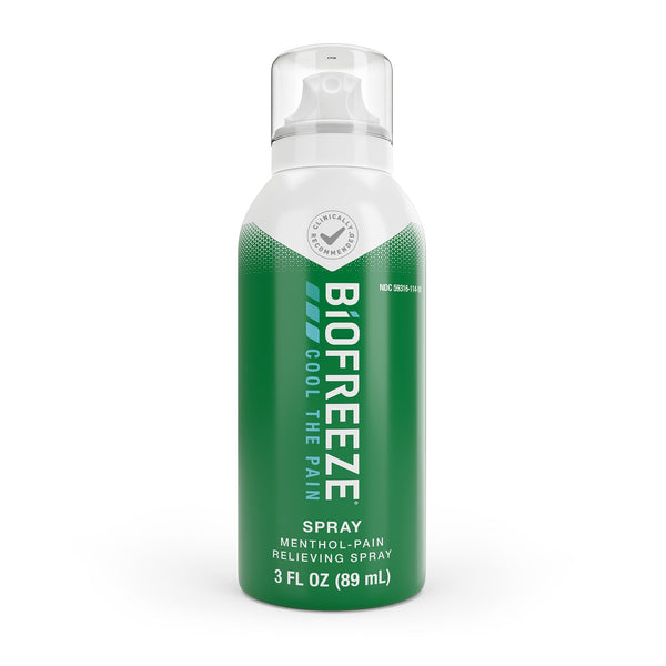 Biofreeze® 360° Menthol Pain-Relieving Spray Biofreeze® 360° Boxout LLC ...