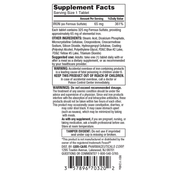 Geri-Care® Iron Mineral Supplement Geri-Care® Geri-Care - Buy Geri-Care ...