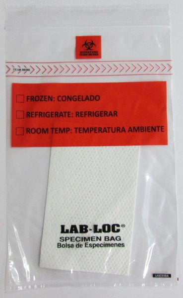 LAB-LOC® Specimen Transport Bag with Document Pouch and Absorbent Pad ...